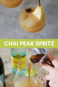 Spiced Chai Pear Spritz Recipe (Fall Bubbly Cocktail) - Very Obsessed