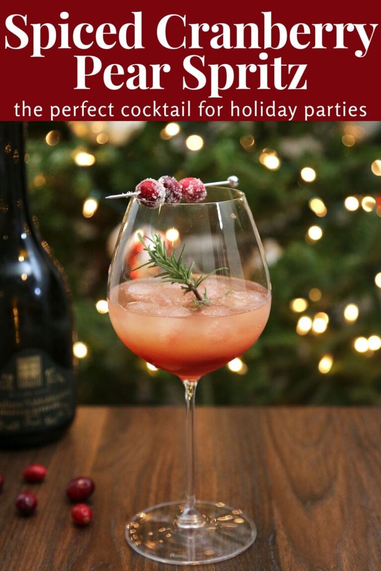 Spiced Cranberry Pear Spritz - Easy Cocktail Recipe - Very Obsessed