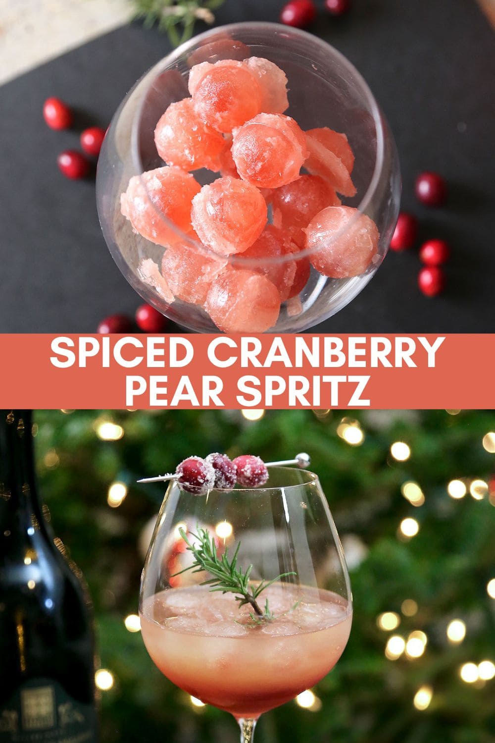 Spiced Cranberry Pear Spritz - Easy Cocktail Recipe - Very Obsessed